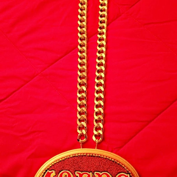 49ers Red and Black Bling Chain San Francisco 49ers Chain San Francisco ...