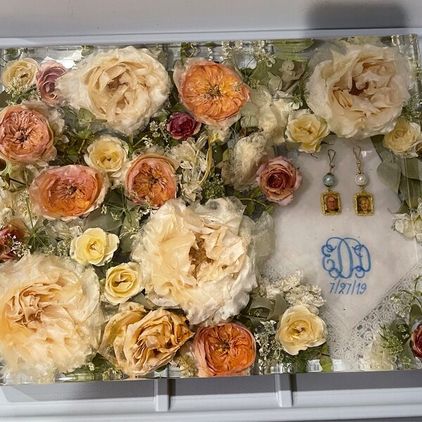 Bouquet Preservation, Wedding Floral Hexagon Block With Resin, 12-inch ...