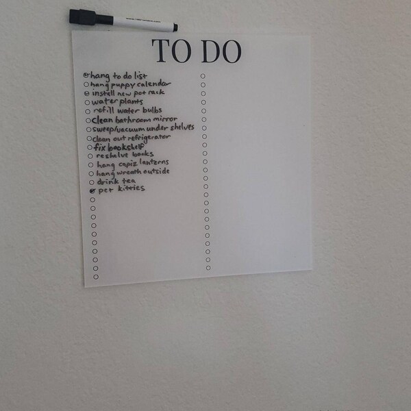 Black Acrylic Dry Erase Writing Board With Standoffs, Wall Calendar ...