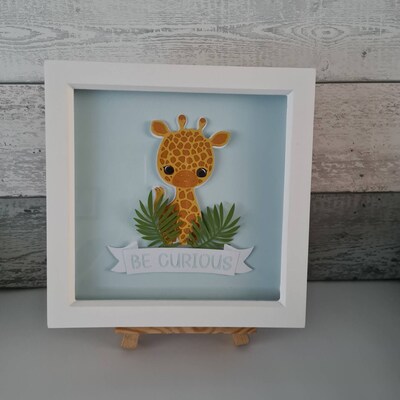Giraffe Shadow Box SVG Template, Be Curious Layered Paper Cut Nursery ...
