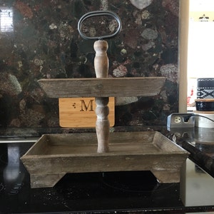 2 Tier Rectangle Tiered Tray Rustic, Cottage, Farmhouse, and Boho Style ...