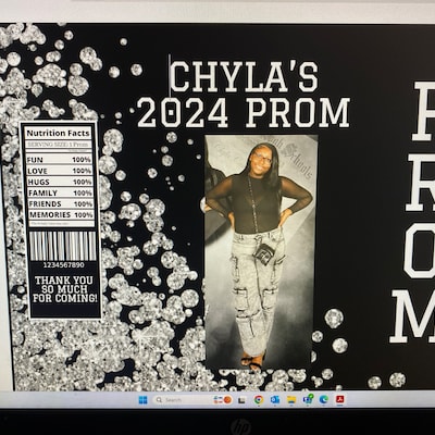 Black and Red Prom Party Template Bundle, 2024 Prom Chip Bag & Water ...