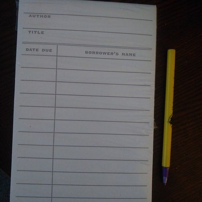 Library Card Notepad Set of Two 5.5x8.5 Notepads 50 Sheets Library Card ...