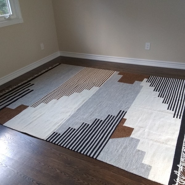 Handwoven Area Rug, Geometric Modern Rug , Kilim Rug, Living Room Rug ...