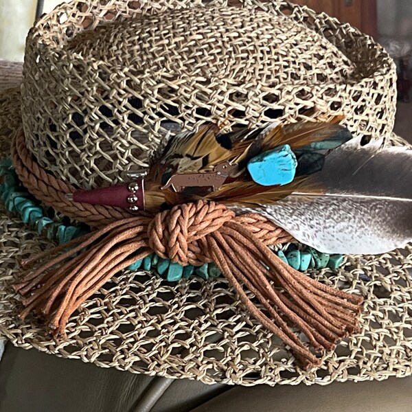 Turquoise Slab Stainless Steel Lapel / Hat Pin | Cowgirl Western Hat ...