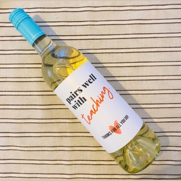 Teacher Appreciation Gift, Teacher Wine Labels, Gift for Teacher ...
