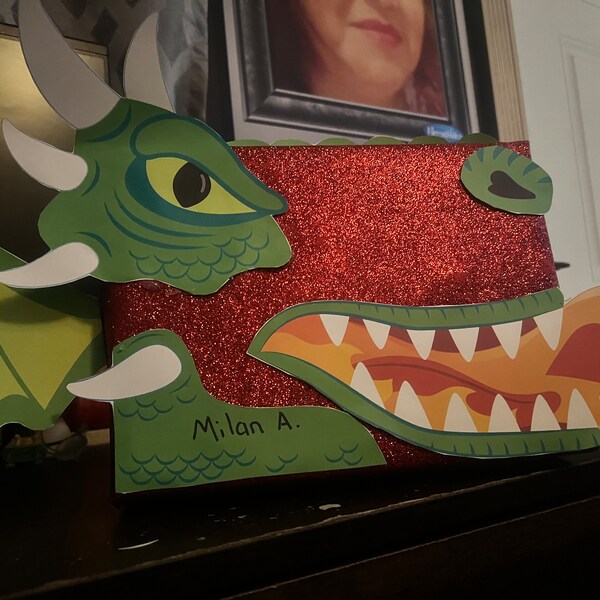 Dragon Printable Box Kit | DIY Valentine Box Decor Kit for Valentine's ...