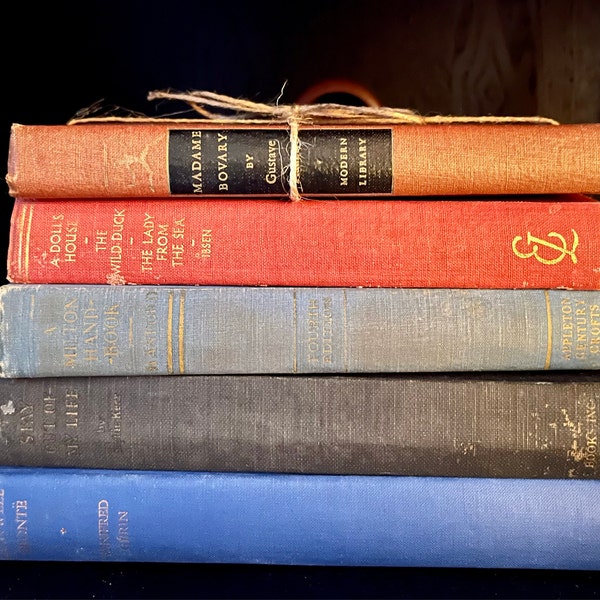 Set of 5 Vintage Books Customizable by Color Authentic Hardcover ...