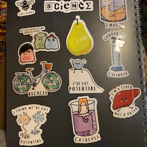 Science Pun Stickers Science, Biology, Chemistry, Pre-med water Bottles ...