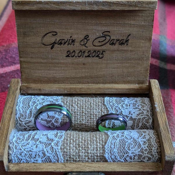 Gothic Ring Bearer Box Skulls Ring Box Halloween Wedding Ring Box Black ...