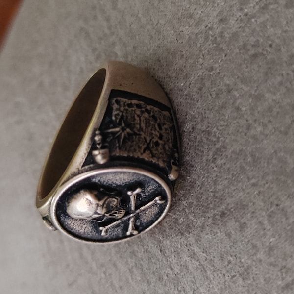 Pirate Skull Jolly Roger Signet Ring Jewelry Men - Etsy