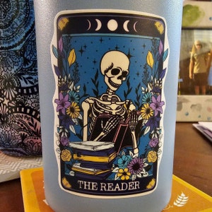 The Reader Sticker: Tarot Card Skeleton the Reader Tarot - Etsy