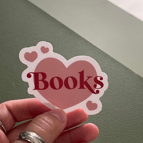 Books Heart Waterproof Sticker | Reader Sticker Bookish Laptop | Water ...