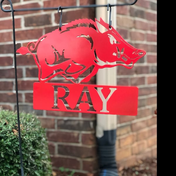 Metal Licensed Razorback Metal Flag W/name - Etsy