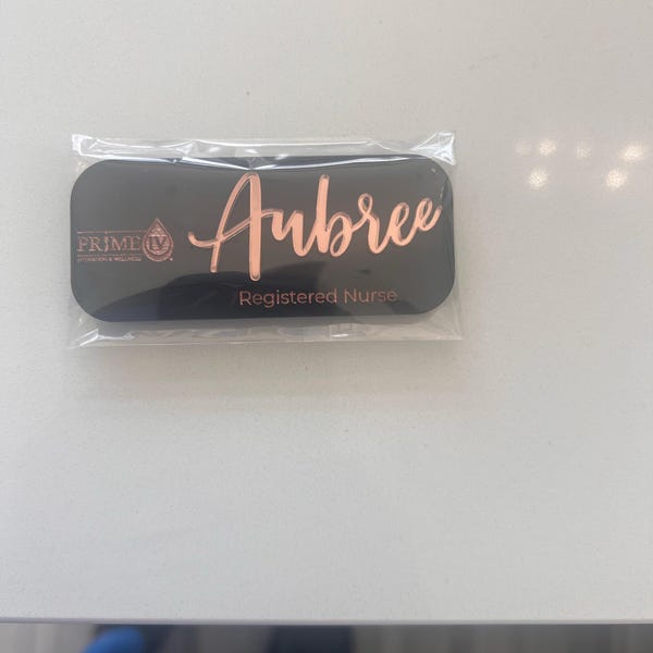 Custom Engraved Business Name Tag With Magnet, Acrylic Name Badge With ...