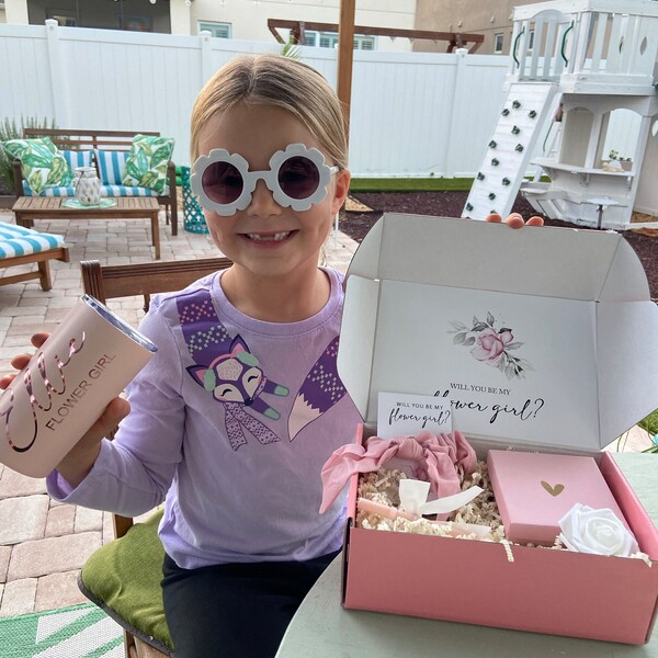 Flower Girl Proposal Box Gift, Flower Girl Gift Set, Flower Sunglasses ...
