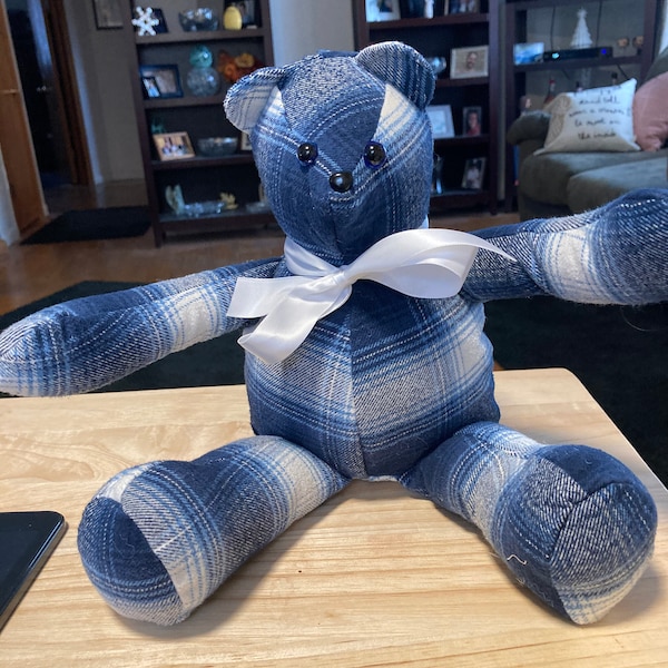 Personalized Memory Bear Crafted From Cherished Clothing: Commemorative ...