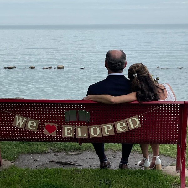 We Eloped Banner / Just Married Banner / Wedding Garland / Rustic ...