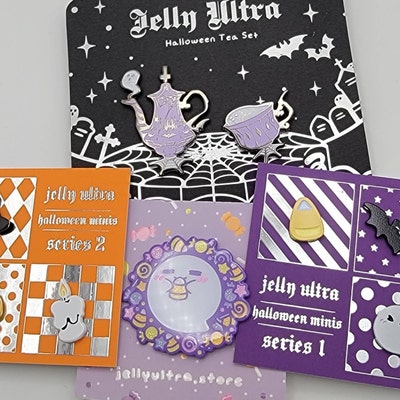 Gluttonous Ghost Enamel Pin Kawaii Original Character Trick or Treat ...