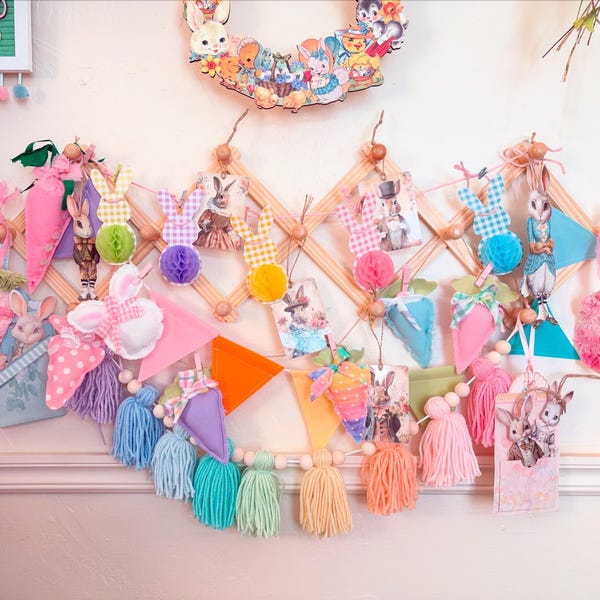 Pastel Pink Fabric Banner: Ruffle & Floral Nursery Garland - Etsy