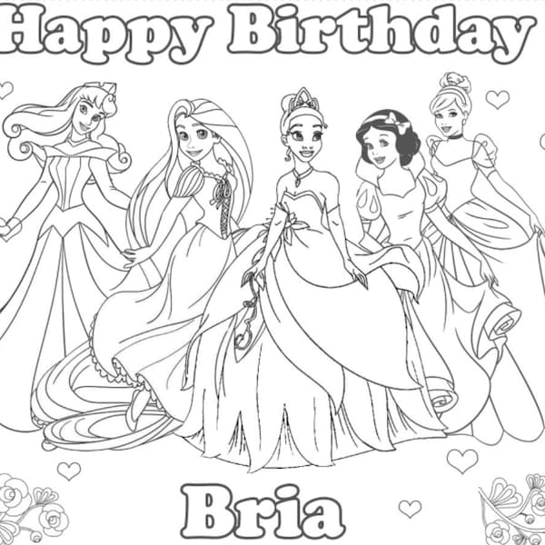 Princesses Coloring Pages, Disney Princess Party Favors, Disney ...