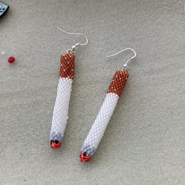 Beaded Cigarette Charm| Instant Download | Cigarette Earrings - Etsy