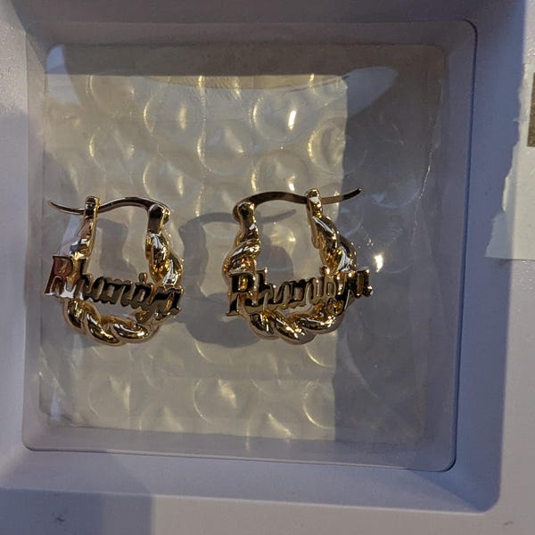 Custom Name Hoop Earrings,gold Name Earrings,personalized Earrings ...