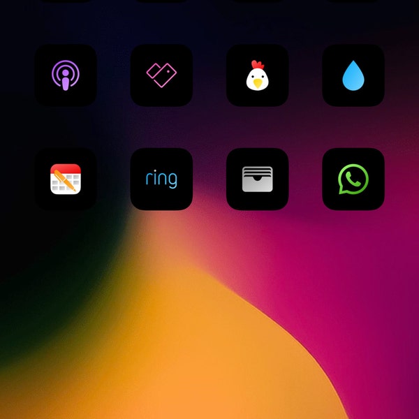 Icon Pack Pastel Chroma Ios 17 | Gradient Border | 650+ Icons | 10 ...