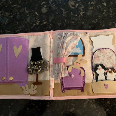 DOLLHOUSE Quiet Book PDF Pattern, Felt Doll With Clothes, Diy Quiet ...