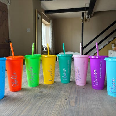 Personalised Name Cold Cup 24oz Starbucks Cup With Lid and Straw Hen ...