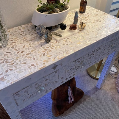 Handmade Wooden Bone Inlay Console/ Console Table / Desk / Study Table ...