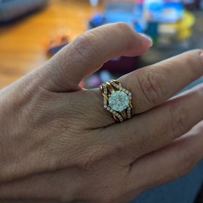 Enhancer Ring Band, Two-tone Women's 2.00 Ct Round-cut VVS1 Diamond ...