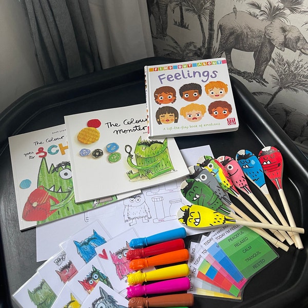 The Colour Monster Emotions Flash Cards - Etsy UK