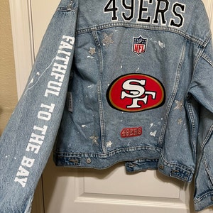 Custom Sports Denim Jean Jacket Custom Denim Jacket NY Yankees Baseball ...