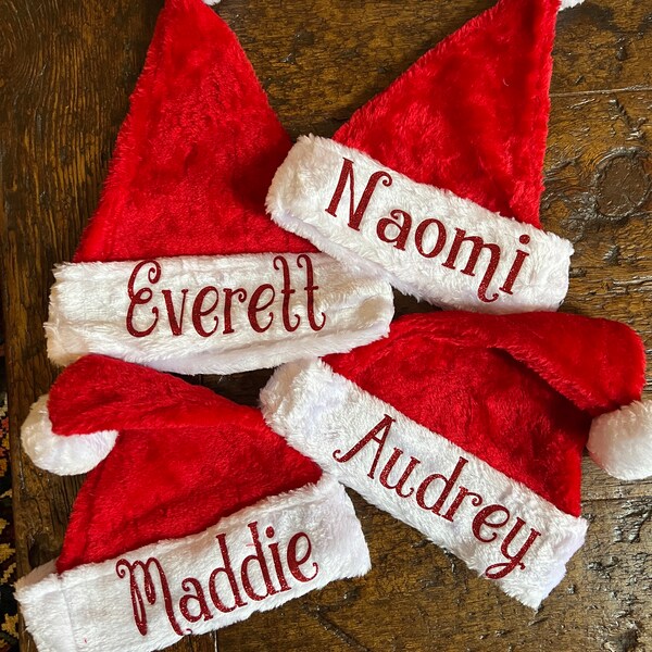 Personalized Santa Hat, Customized Santa Hats, Custom Christmas Hats ...