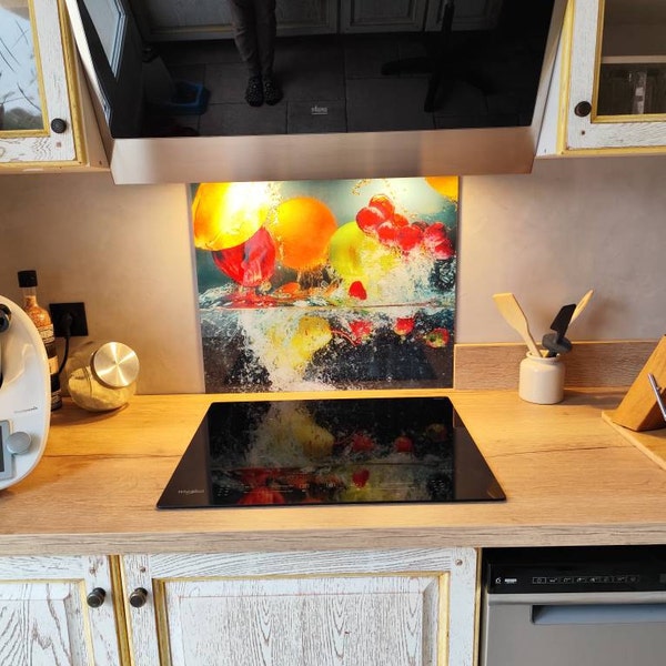 Kitchen Splashback Terrazzo Lastrico Mosaic Tempered Glass Backsplash ...