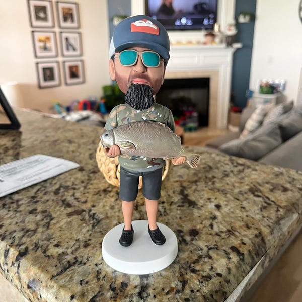 Personalized Fishing Bobblehead, Custom Fisherman Bobbleheads, Fishing ...