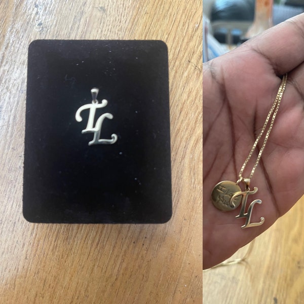 14k 18k Solid Gold Custom 2 Initials Necklace With Diamond or Cz ...