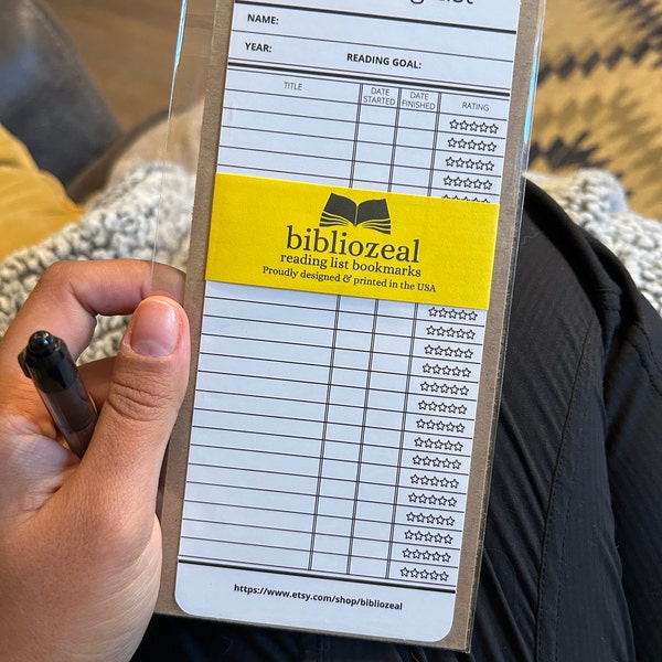 Reading List Bookmark Reading Goal Bookmark Customized Bookmark Fill in ...