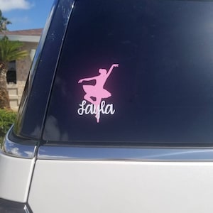 Ballerina Car Decal, Dance Car Decal, Ballet Car Decal, Personalized ...