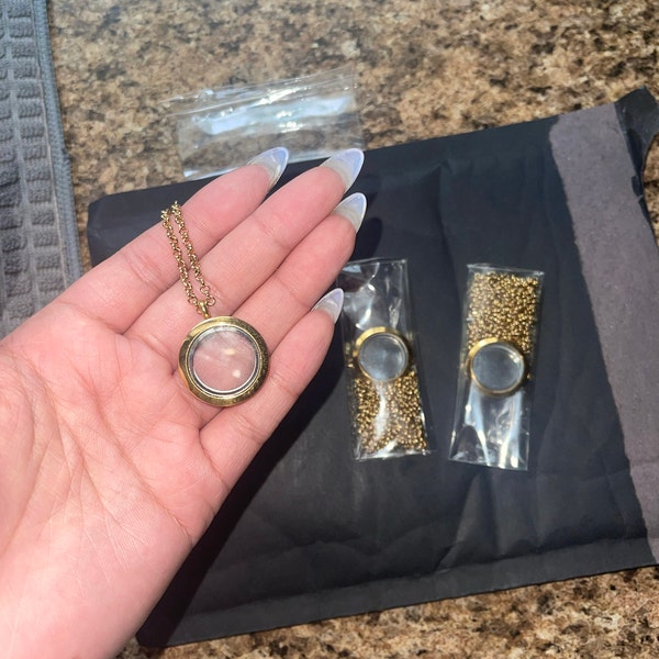 Cremation Locket for Ashes, Human Ash Keepsake, Gold Cremation Necklace ...