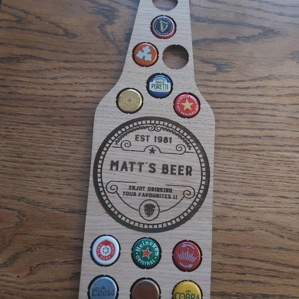 Personalised Beer Bottle Cap Collector, Beer Cap Collector, Fathers Day ...