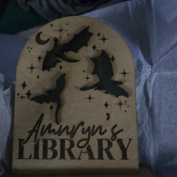 Dragon Personalized Library Sign, My Library Sign, Book Sign, Bookish ...