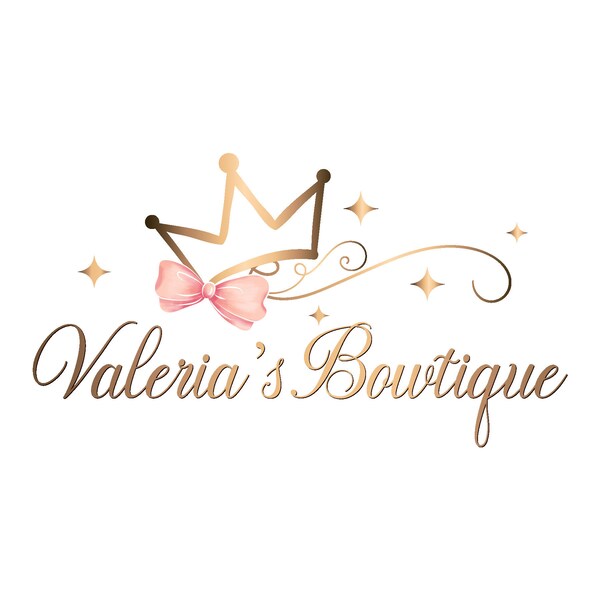 Crown Gold Logo Design, Bow Crown Princess Logo, Princess Logo - Girls ...