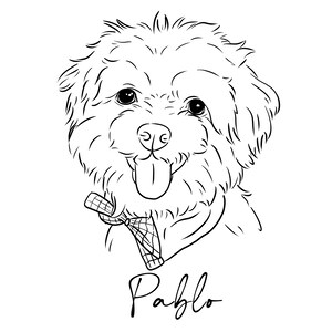 Custom Dog Outline, Dog Portrait INK, Pet Tattoo Commission, Line Art ...
