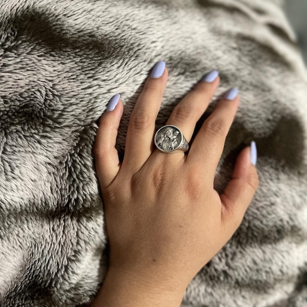 Personalized Jesus Christ Silver Ring, Religious Christian Jewelry ...