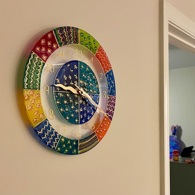 Unique Wall Clock With Hebrew Alphabet, Magen David/ Star of David ...