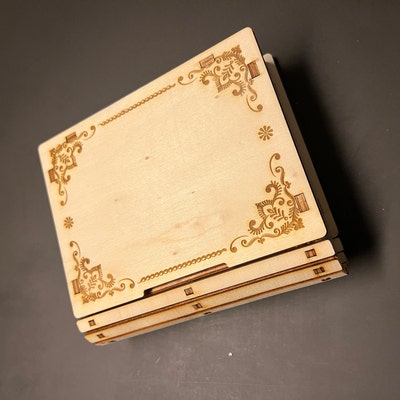 Slider Book Box Laser Cut Svg Files, Wood Gift Slider Book Box, Vector ...