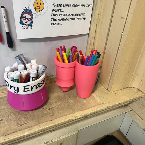 The Dual Sided Pen/pencil Holder for Teachers Desk or Classroom - Etsy