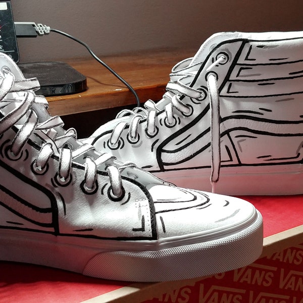 Classic Old Skool Cartoon Vans - Etsy
